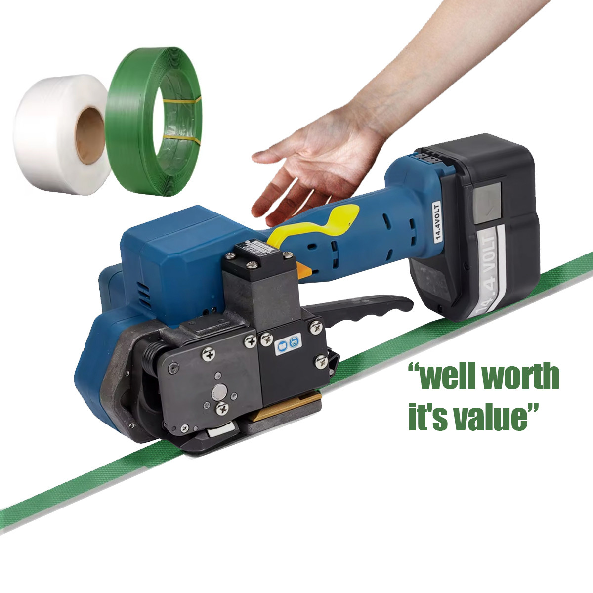 Flat Packages Pallets Battery Strapping Tool 27000mha Poly Strapping Tool